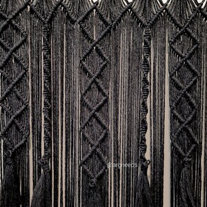 Macrame Curtain for Door or Window, Handmade Black Macrame Curtain ...
