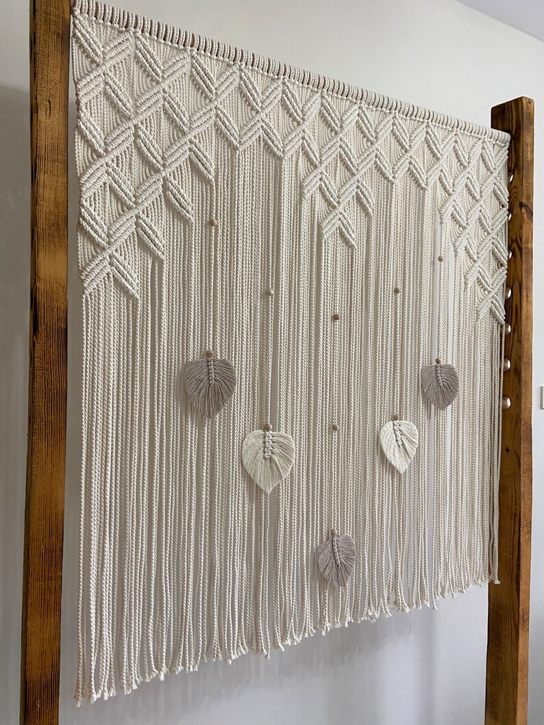 Macrame Curtain for Door or Window Leaf Pattern Macrame - Etsy