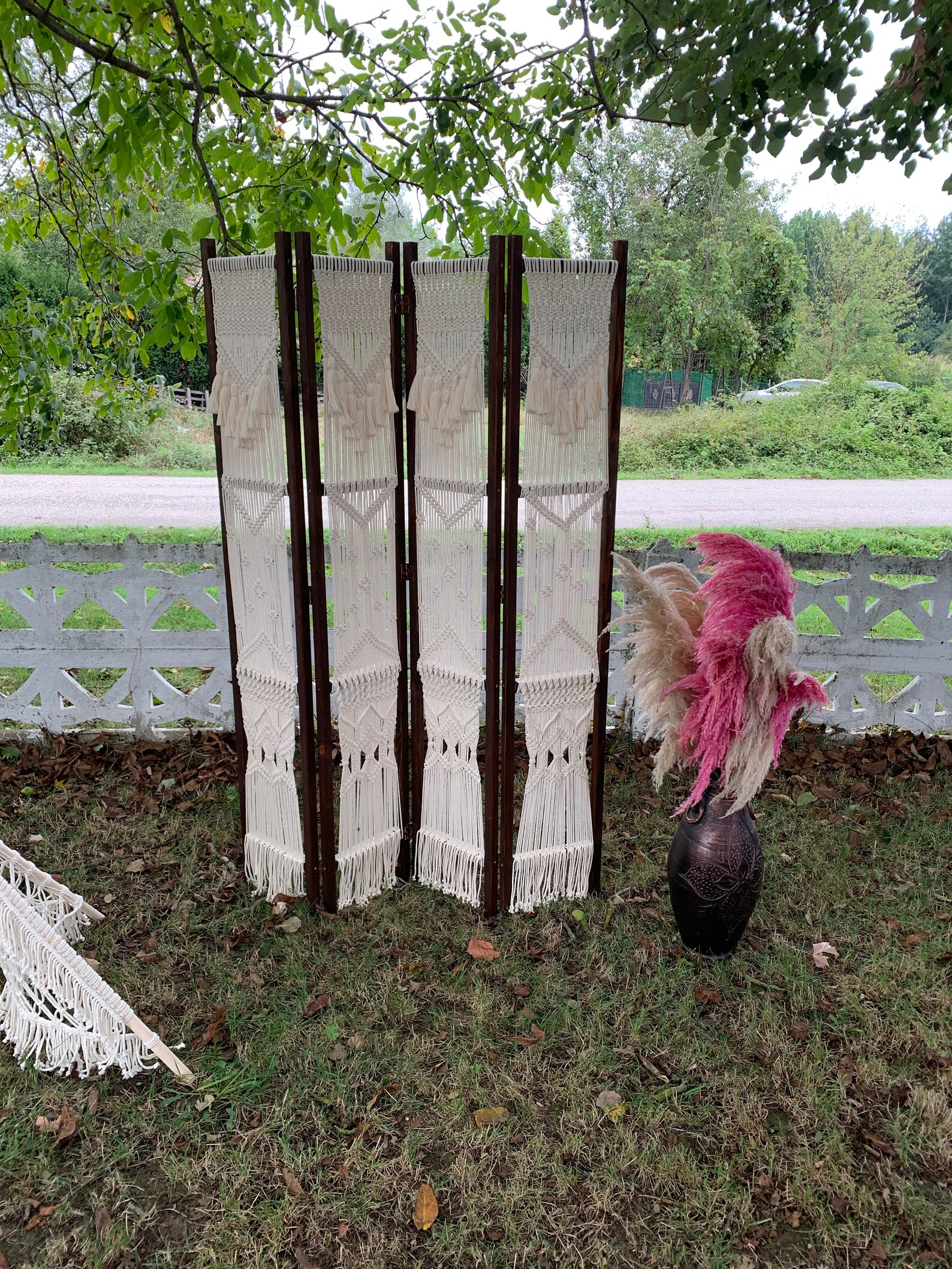 Macrame Room Divider 4 Door Panel Handmade Macrame Curtain - Etsy