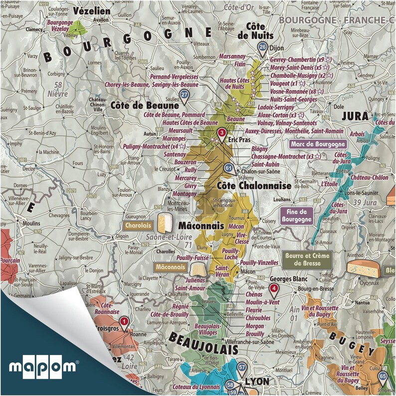 Gastonomic Map of France MASTIC Style, by Mapom France - Etsy