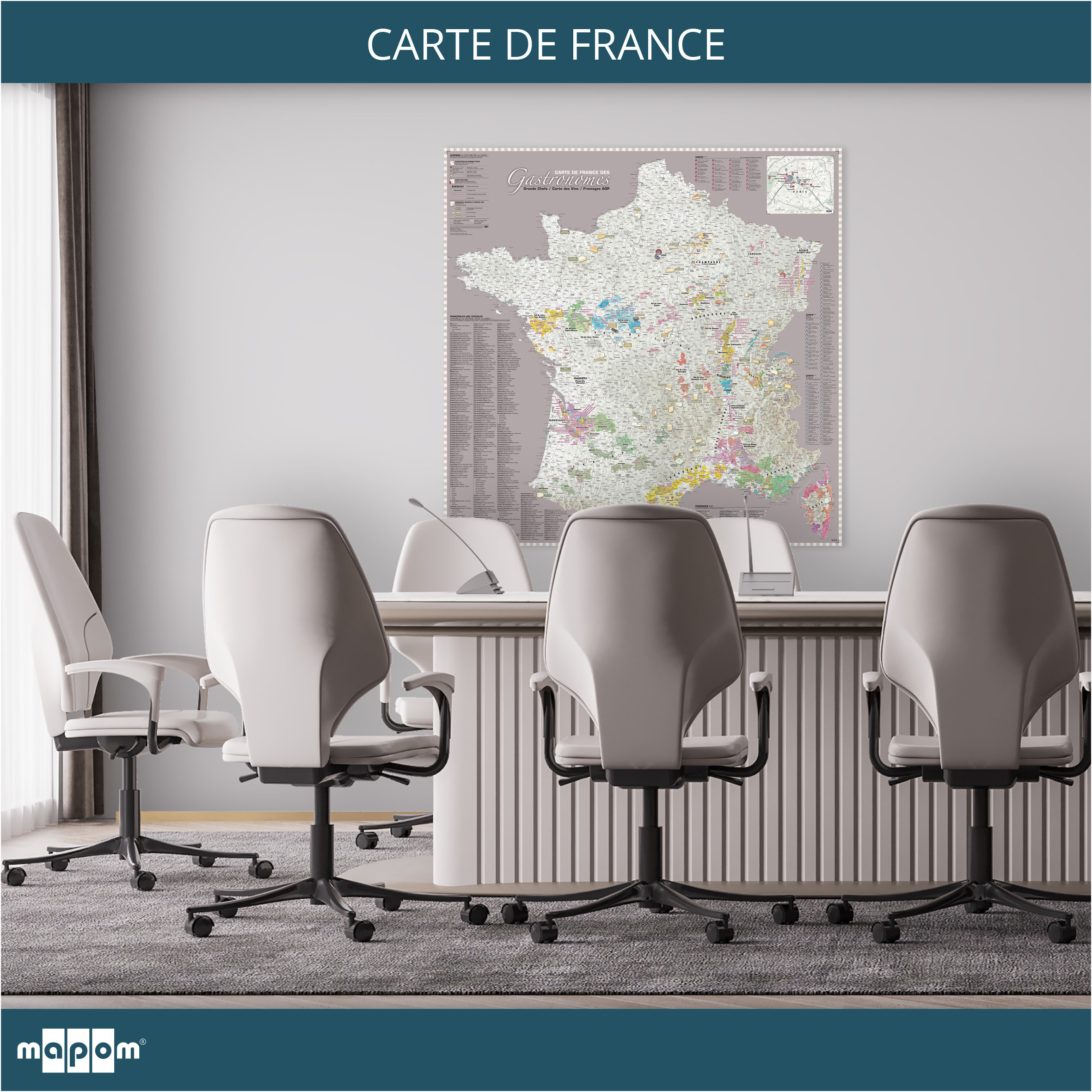 Map of France of MASTIC Gastronomes by Mapom® - Etsy