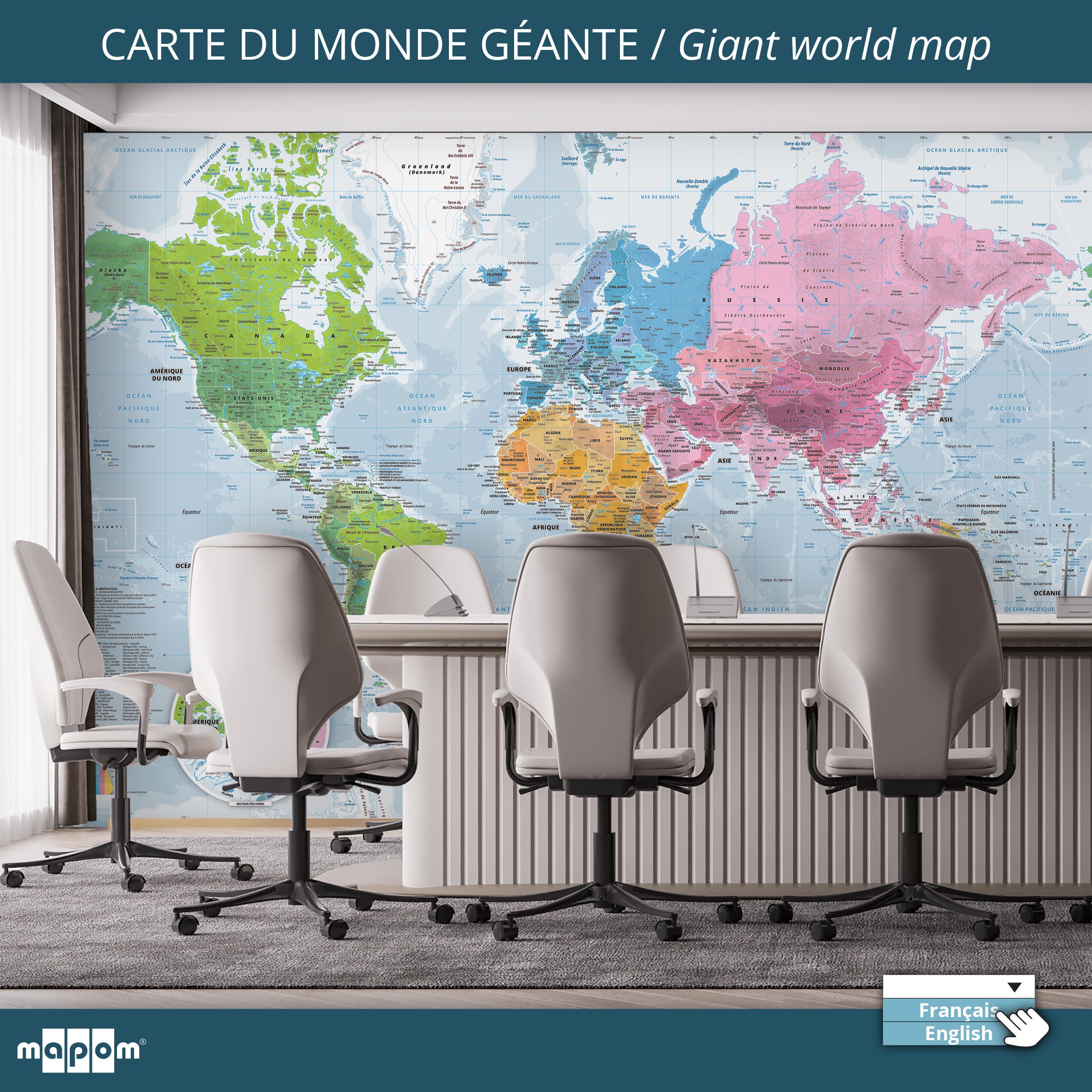 CONTINENTS Giant World Map 9 Sizes of Wallpaper or Custom Wallpaper by ...