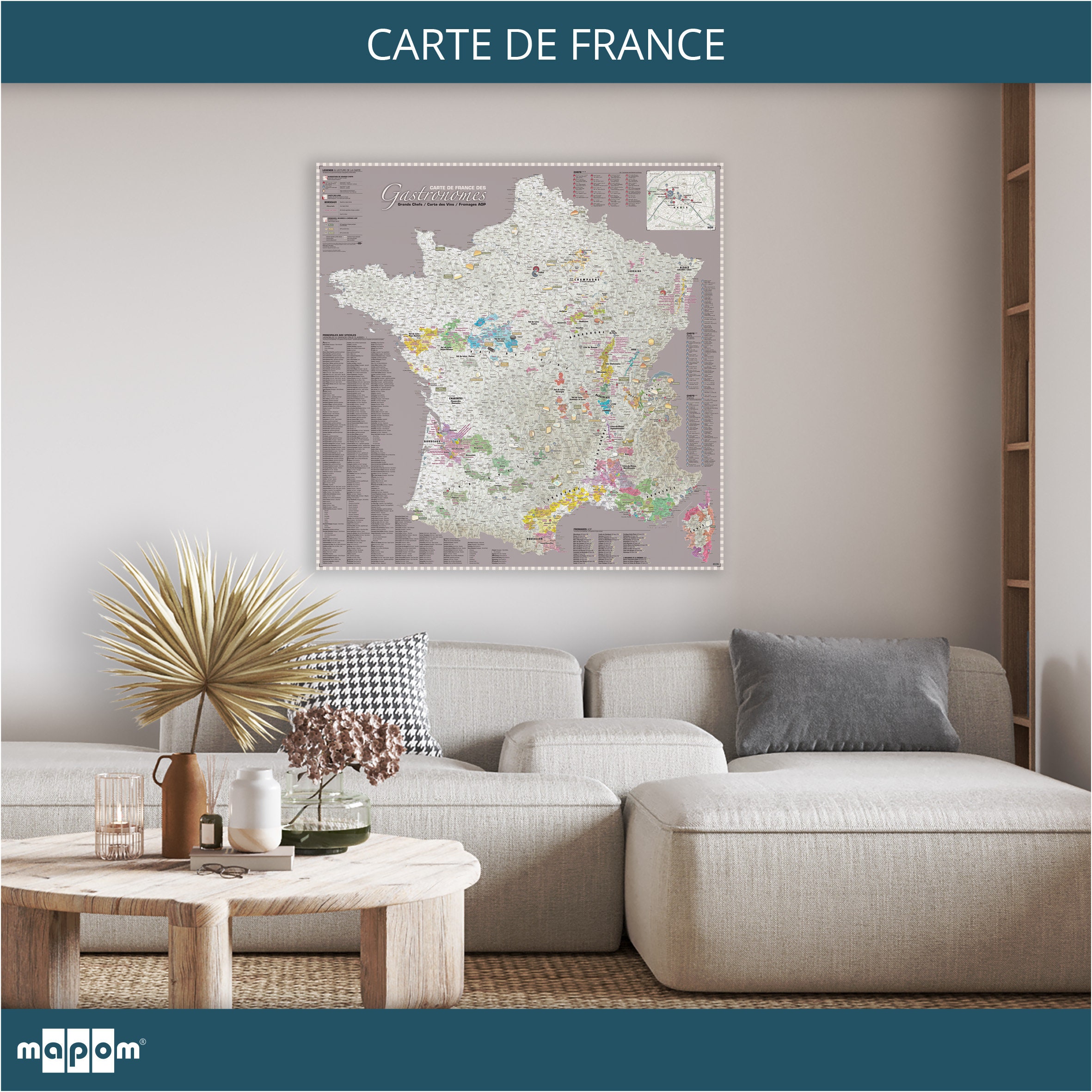 Map of France of MASTIC Gastronomes by Mapom® - Etsy
