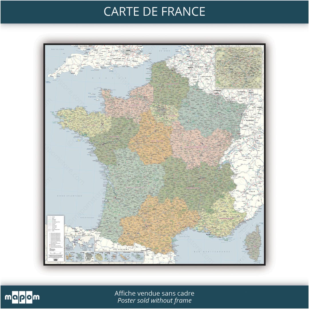 REGIONS of France, by Mapom France - Etsy