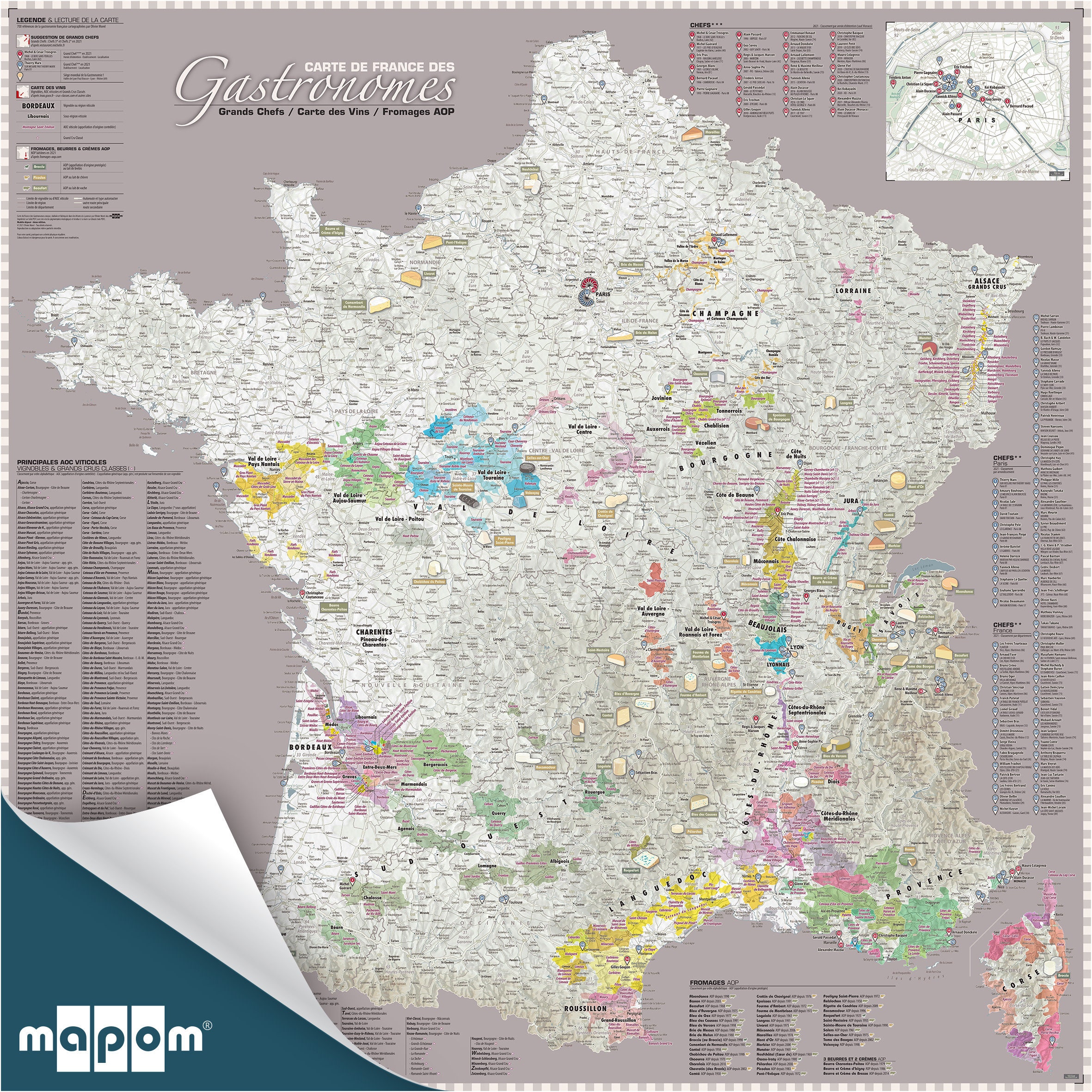 Map of France of MASTIC Gastronomes by Mapom® - Etsy