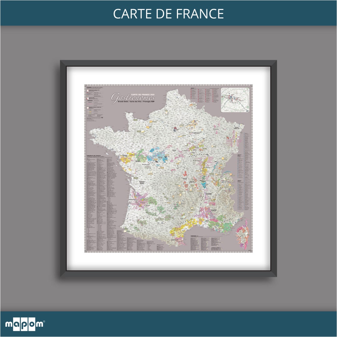 Map of France of MASTIC Gastronomes by Mapom® - Etsy