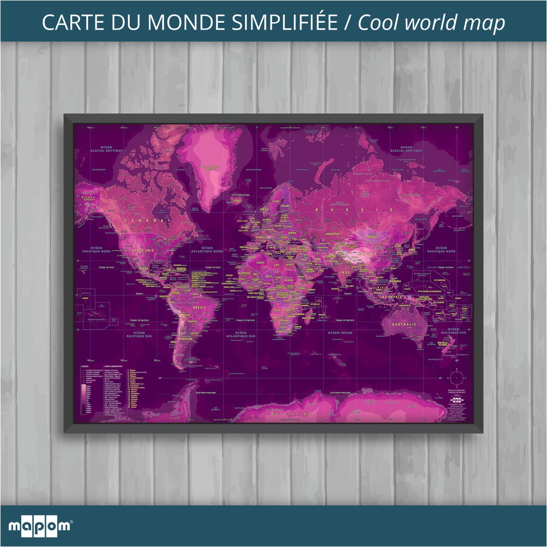 Simplified POP World Map by Mapom® - Etsy