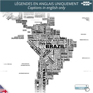 WHITE & BLACK Typographic World Map by Mapom® - Etsy