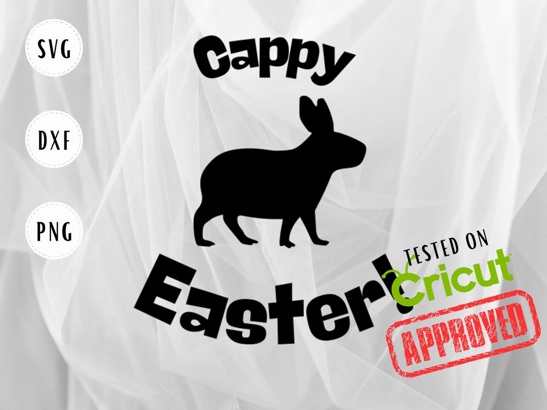 Cappy Easter, Happy Capybara Rabbit Svg, Png, Dxf File for Cutting ...