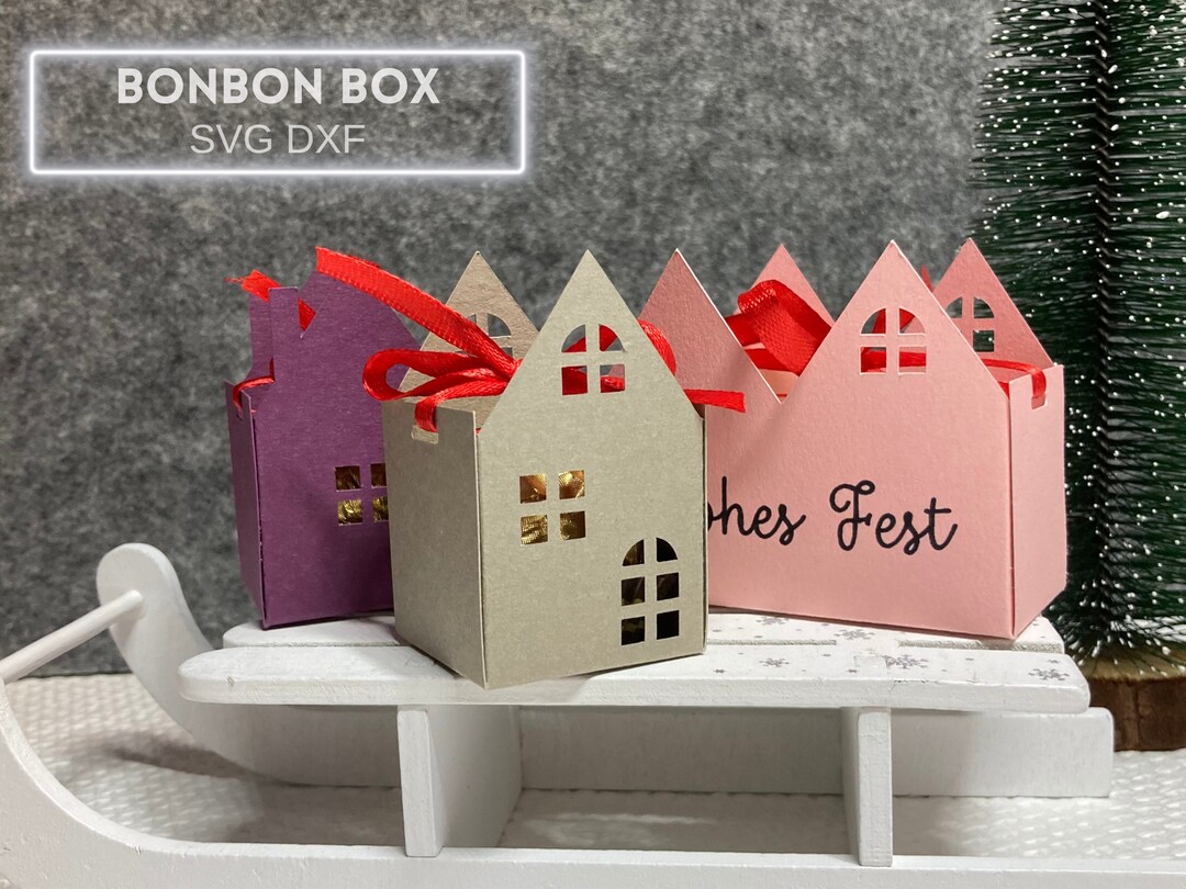 Gift Box for Bonbon, Small Gift Package, House Box for Candies- Digital ...