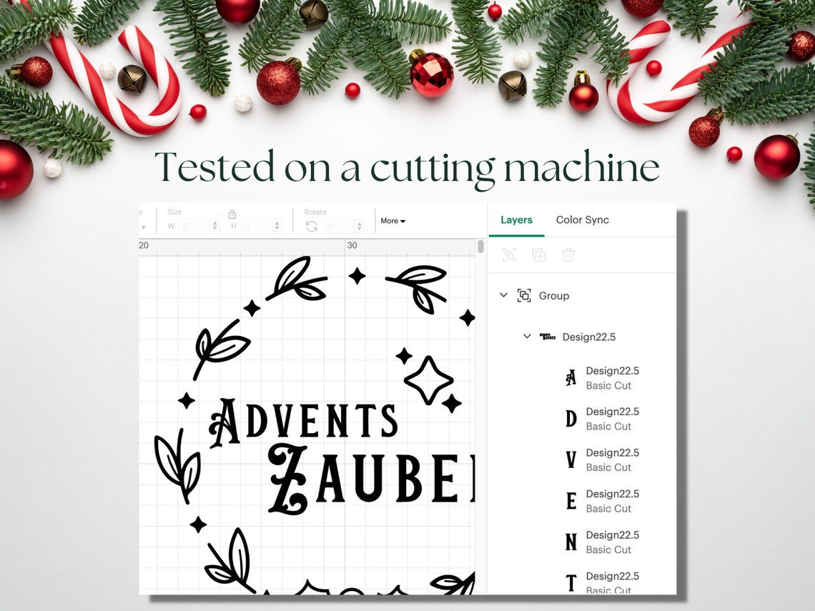 Christmas Wreath Bundle of 5 Designs SVG PNG DXF German - Etsy