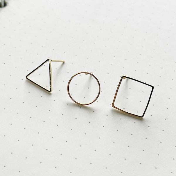 Geometric Steel Shapes Earrings - Etsy