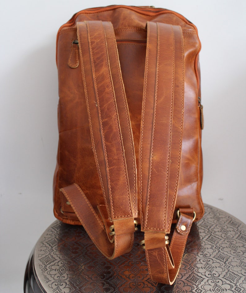 Leather Backpack Brown Leather Backpack Rucksack Men - Etsy