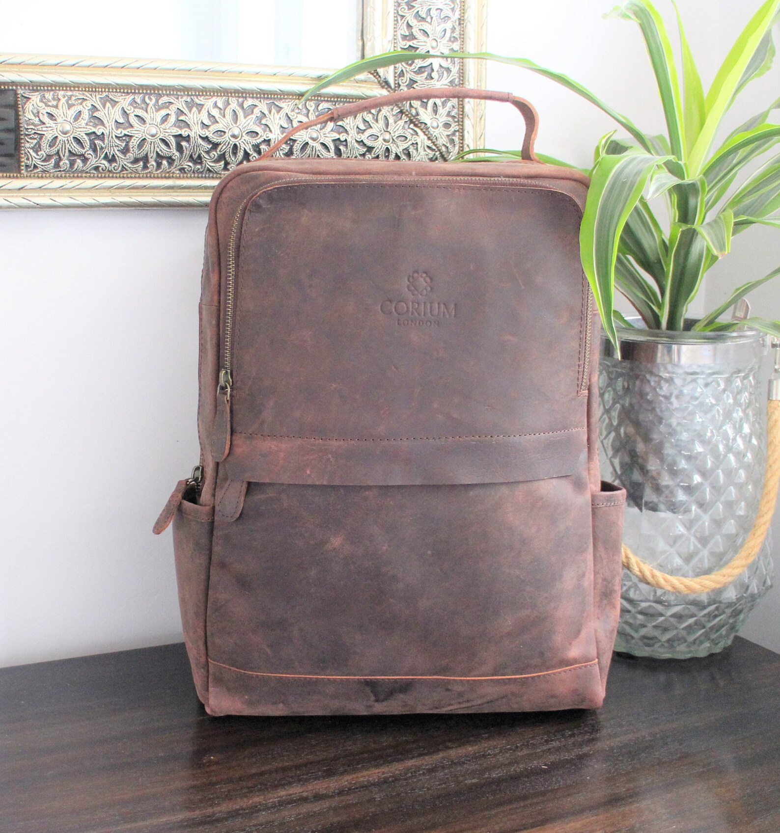 Leather Backpack, Brown Leather Backpack, Rucksack, Men Leather ...