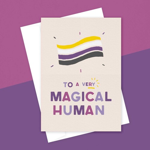 Lgbt Happy Birth-they Nonbinary Birthday Card Non Binary - Etsy