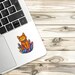 Smiling Ginger Cat on Rainbow Crystals Sticker | Magical Boho Feline ...