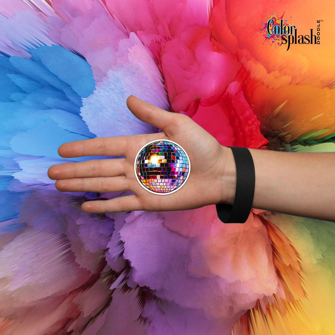 Sparkly Disco Ball Sticker | Retro Party Vibes | Holographic Glitter ...