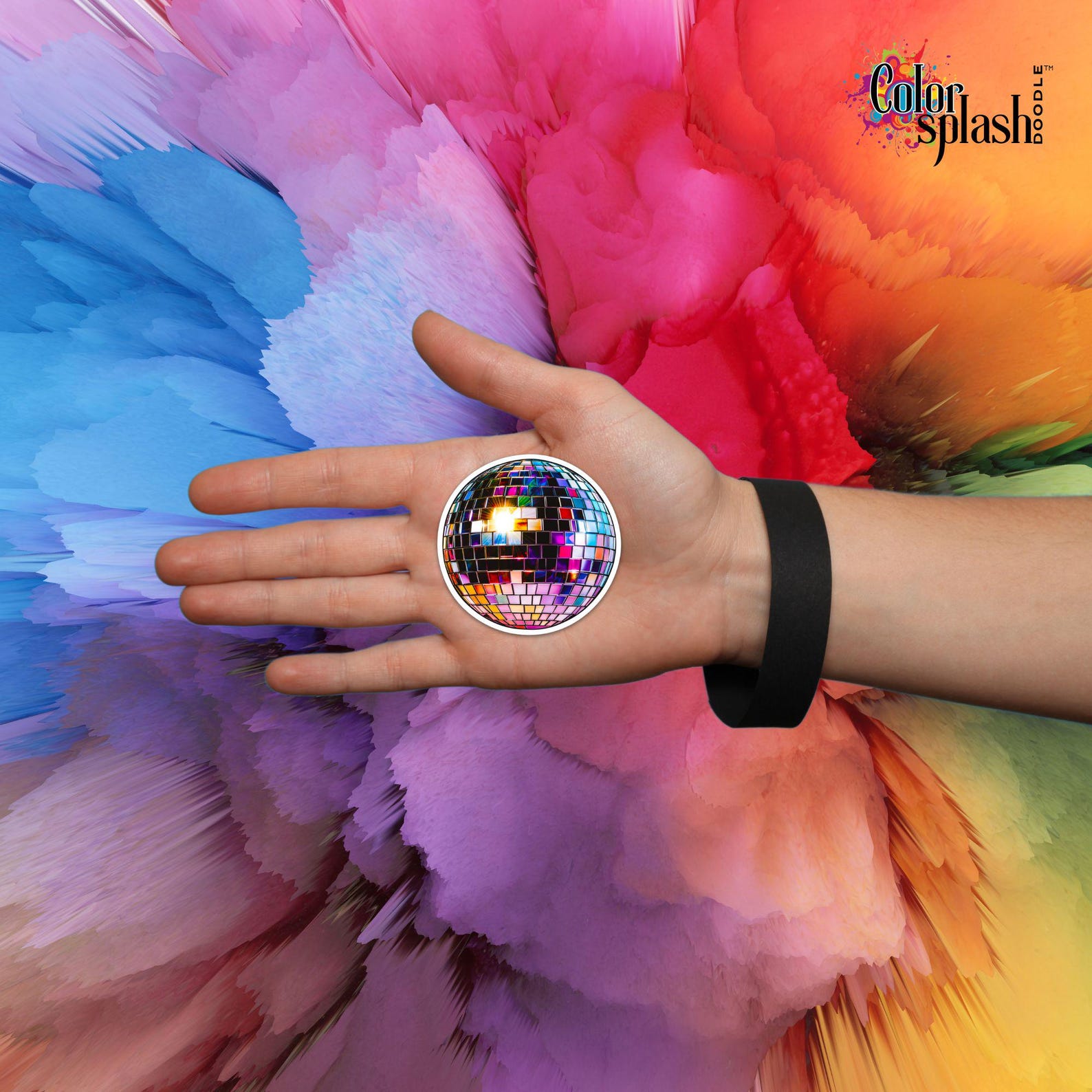 Sparkly Disco Ball Sticker | Retro Party Vibes | Holographic Glitter ...