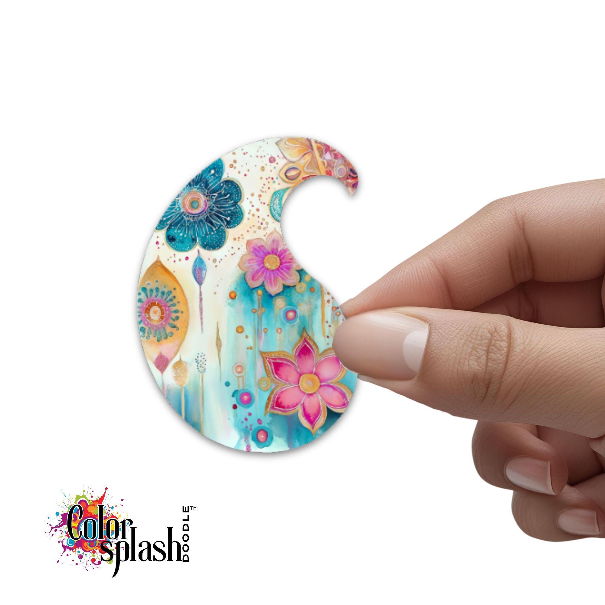 Boho Floral Paisley Stickers | Mix & Match or Complete Set of 4 ...