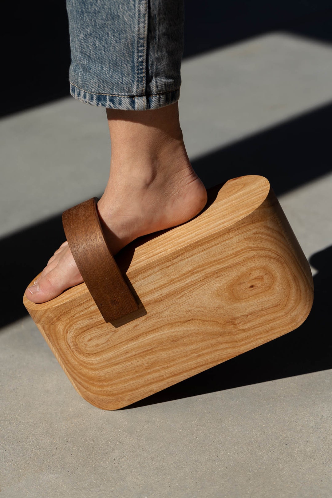White Ash & Teak Wood Flip Stool: Decorative Step Stool - Etsy