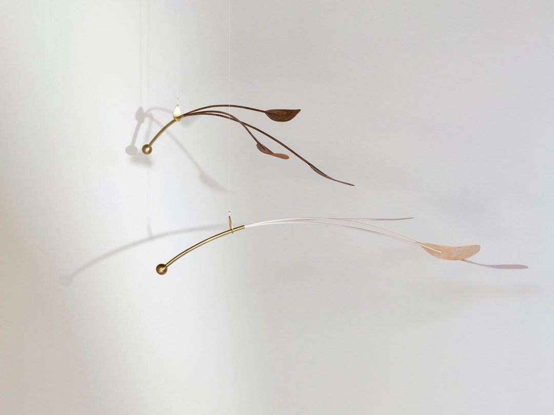 Wooden Leaf Mobile: Hanging Kinetic Art for Nursery or Living Room - Etsy