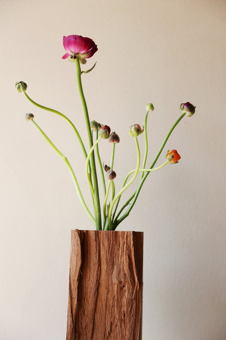 Rustic Wood Vase With Glass Tube: Handcrafted Floral Display - Etsy