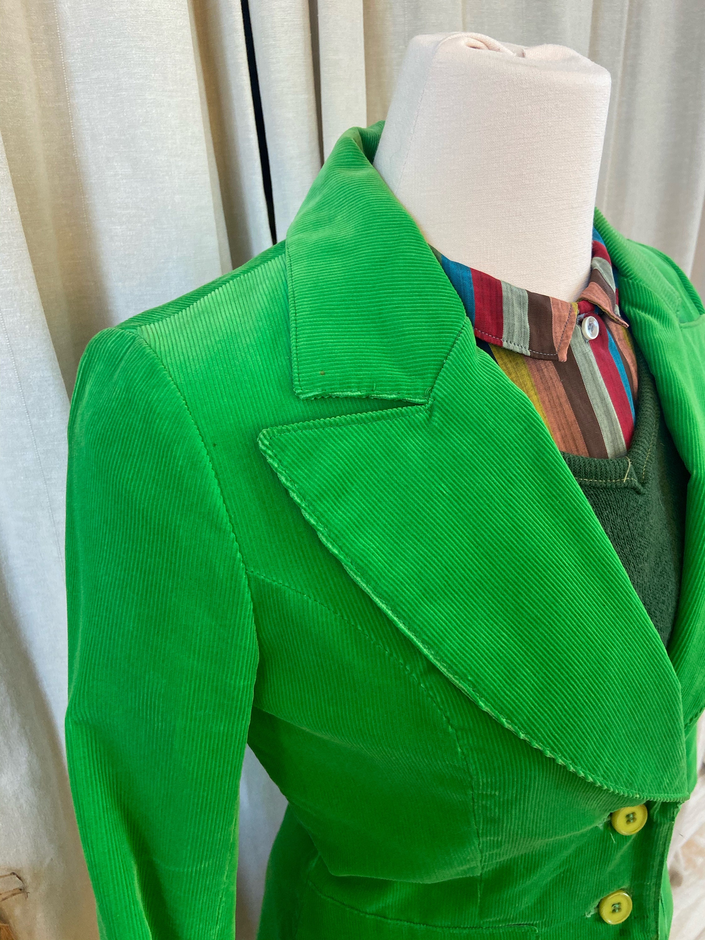 Chartreuse Corduroy Blazer by Bullocks - Etsy