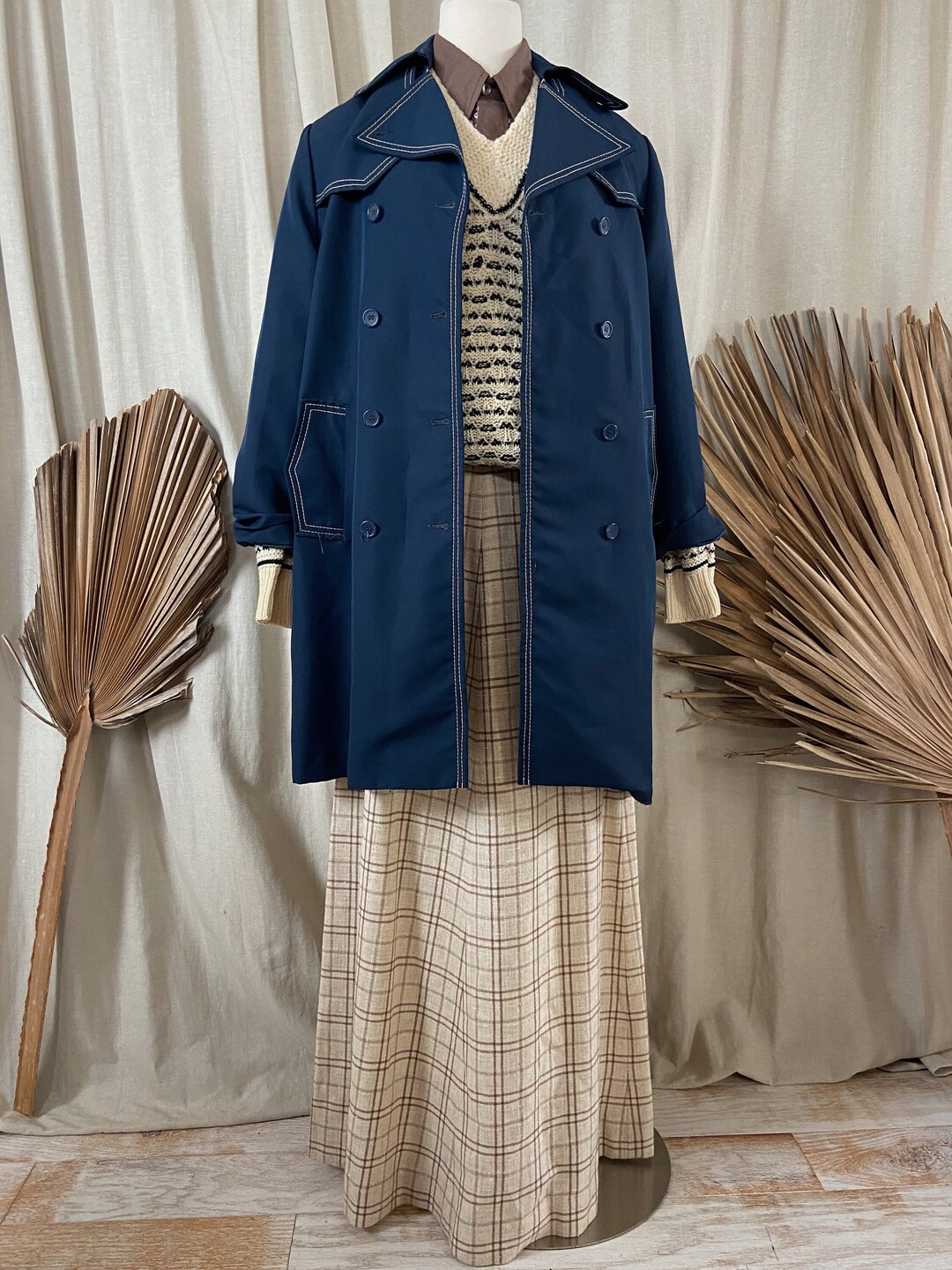 Utility Trench Coat in Navy - Etsy