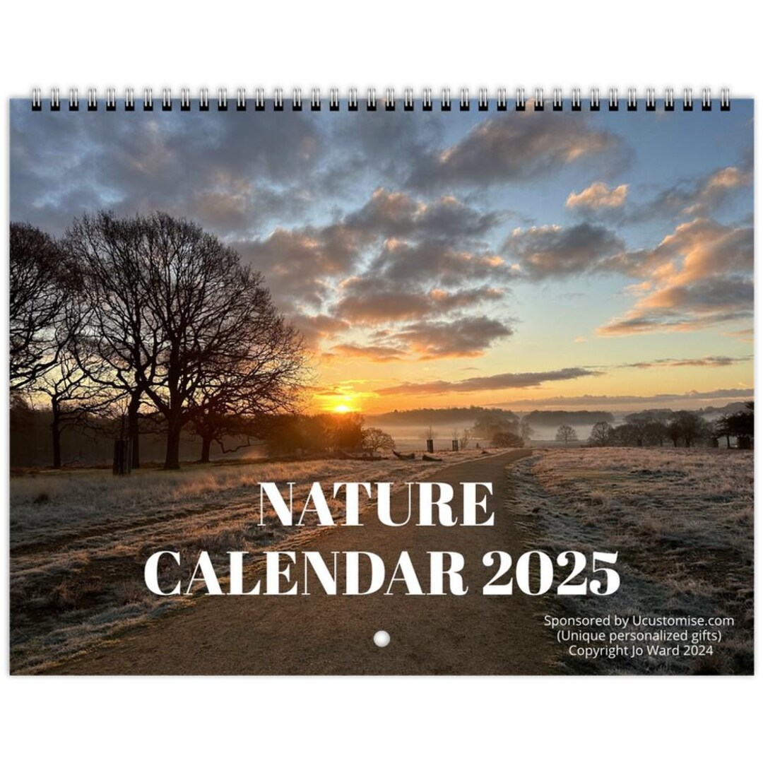 Nature Monthly Wall Calendar 2025 Nature & Sunrise on a Moonlit Morning ...