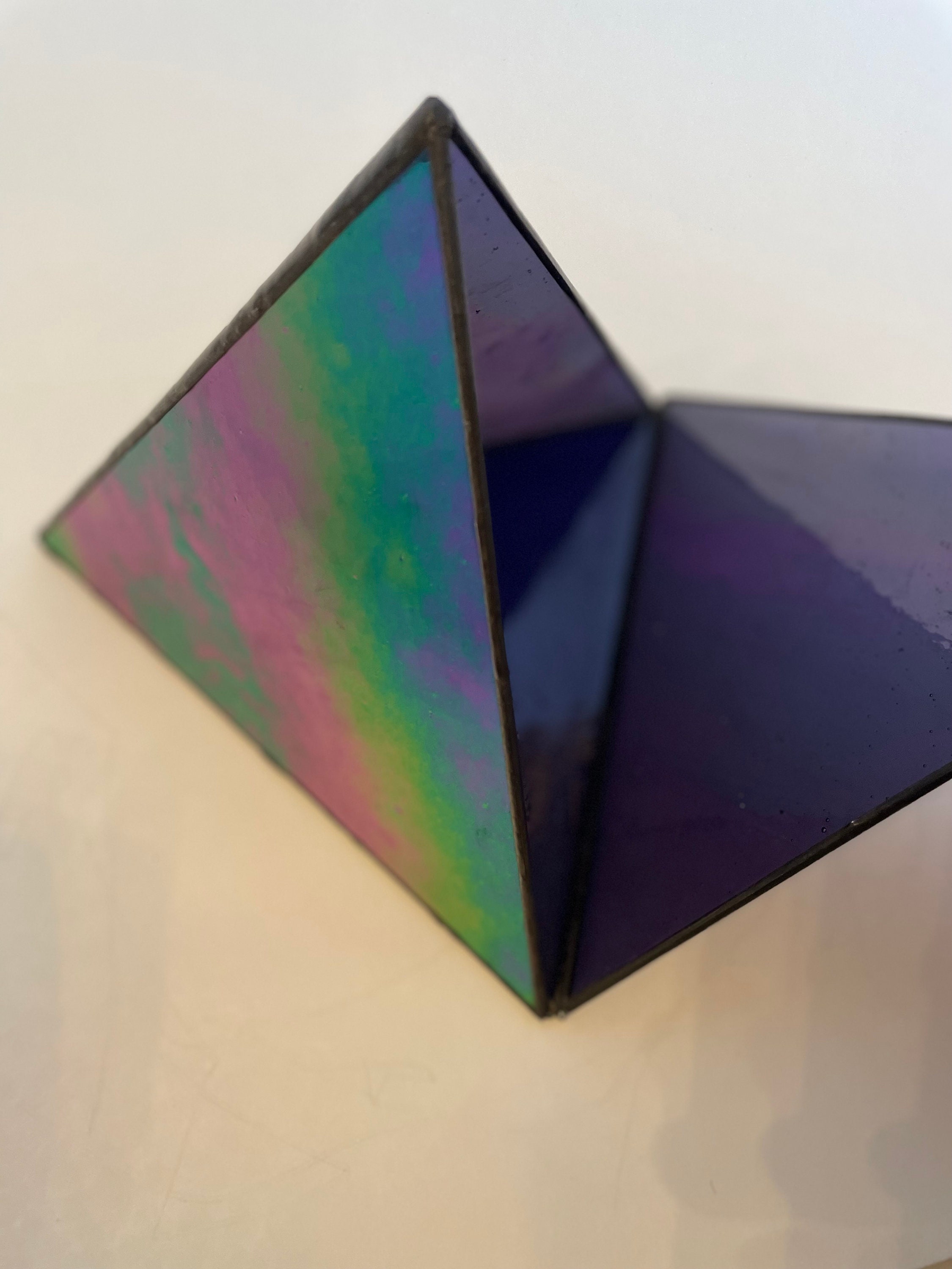Extra Large Stained Glass Pyramid Box Iridescent - Etsy