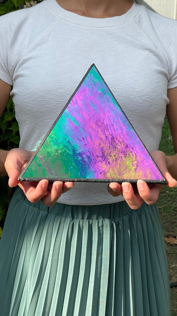 Extra Large Stained Glass Pyramid Box Iridescent - Etsy