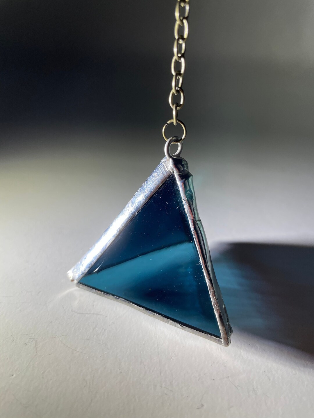 Blue Stained Glass Pyramid - Etsy