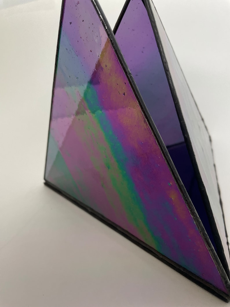 Extra Large Stained Glass Pyramid Box Iridescent - Etsy