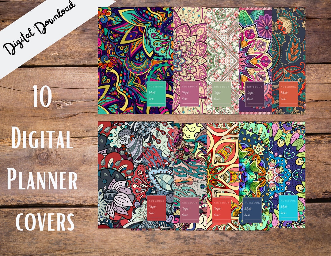 10 A4 Digital Notebook Covers | Planner Covers | Aesthetic Covers ...