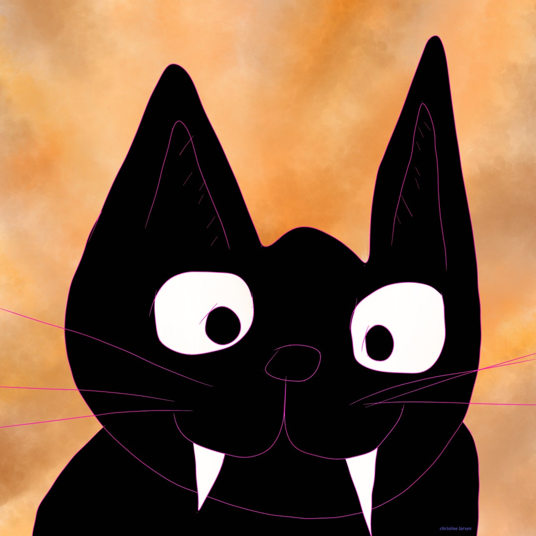 Big Fangs Kitty Face Print! Collect This Kitty for Your Wall! Big Fangs ...