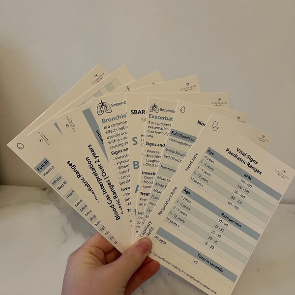 Nursing Flashcards - Etsy UK