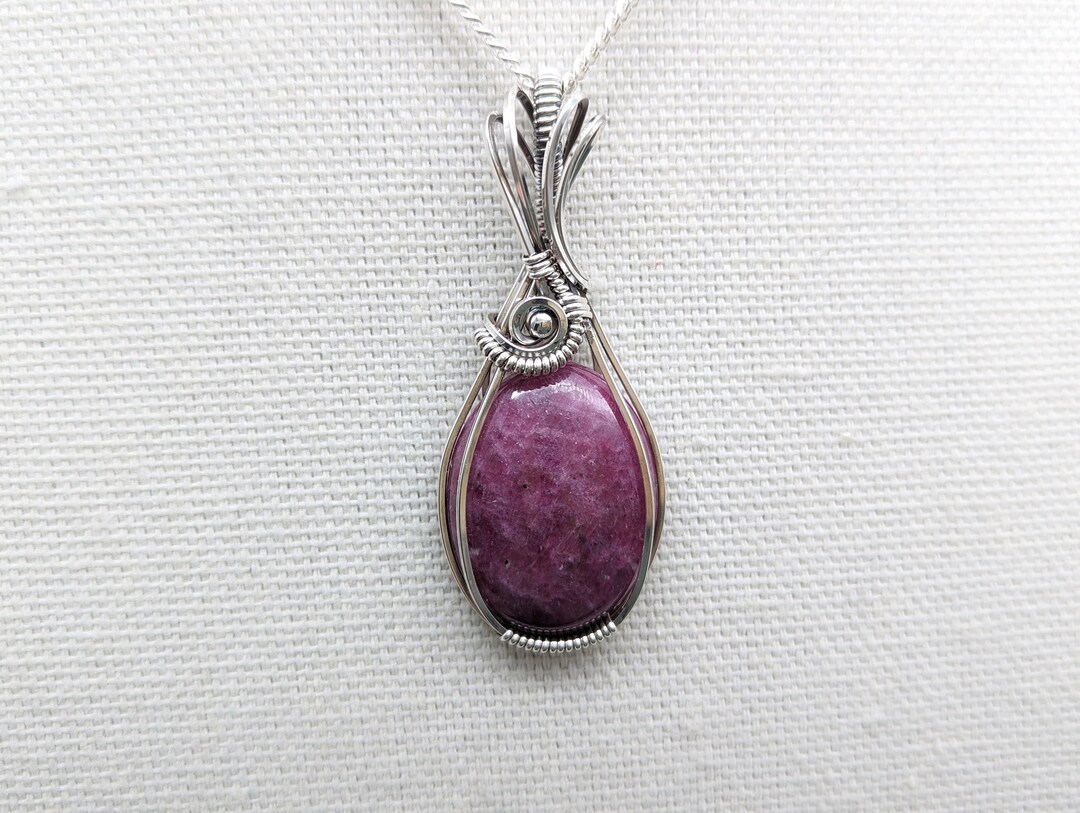 Silver Ruby Pendant; .925 Sterling Silver; Ruby Derived From Zoisite ...