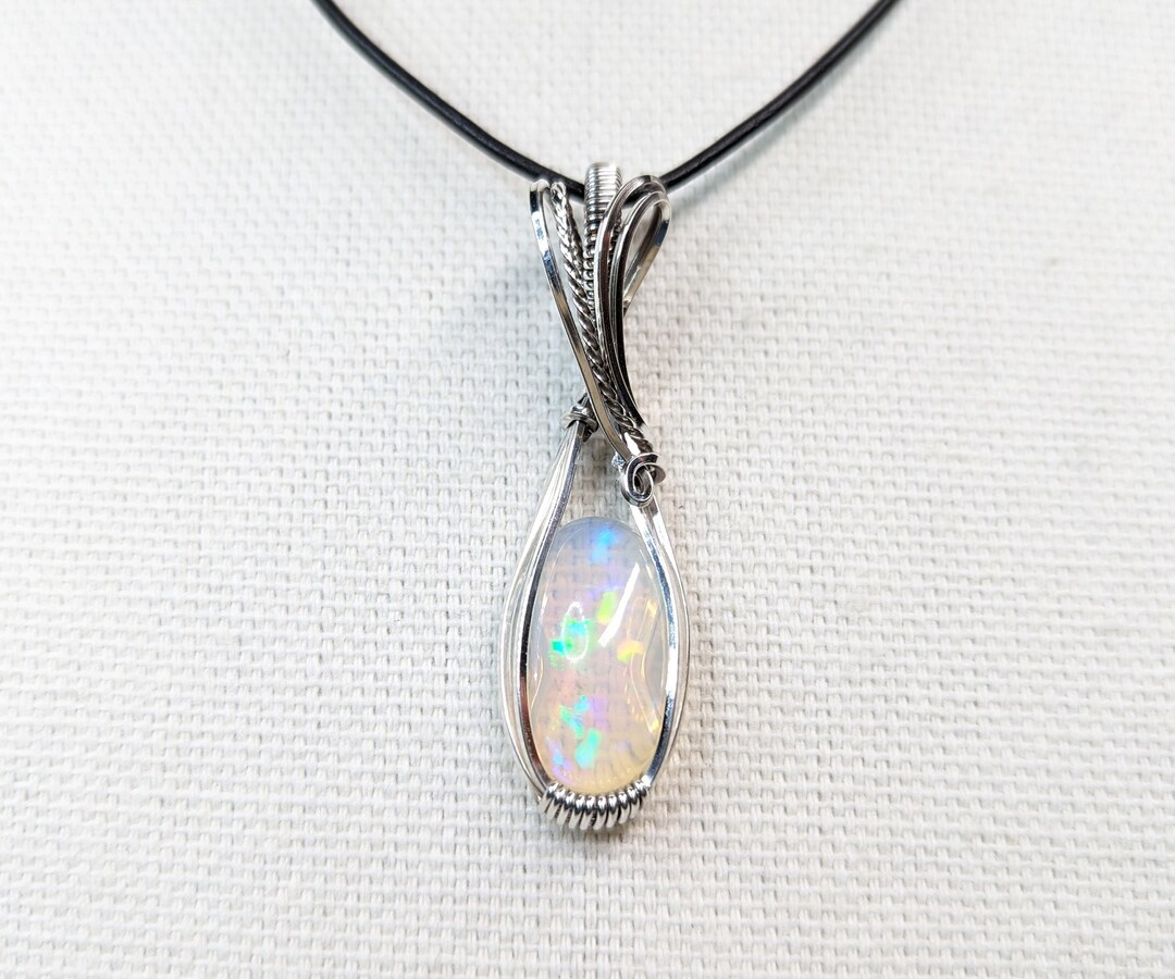 Silver Opal Pendant; Handmade; Unique; for Her, Girl, Woman, Mother ...