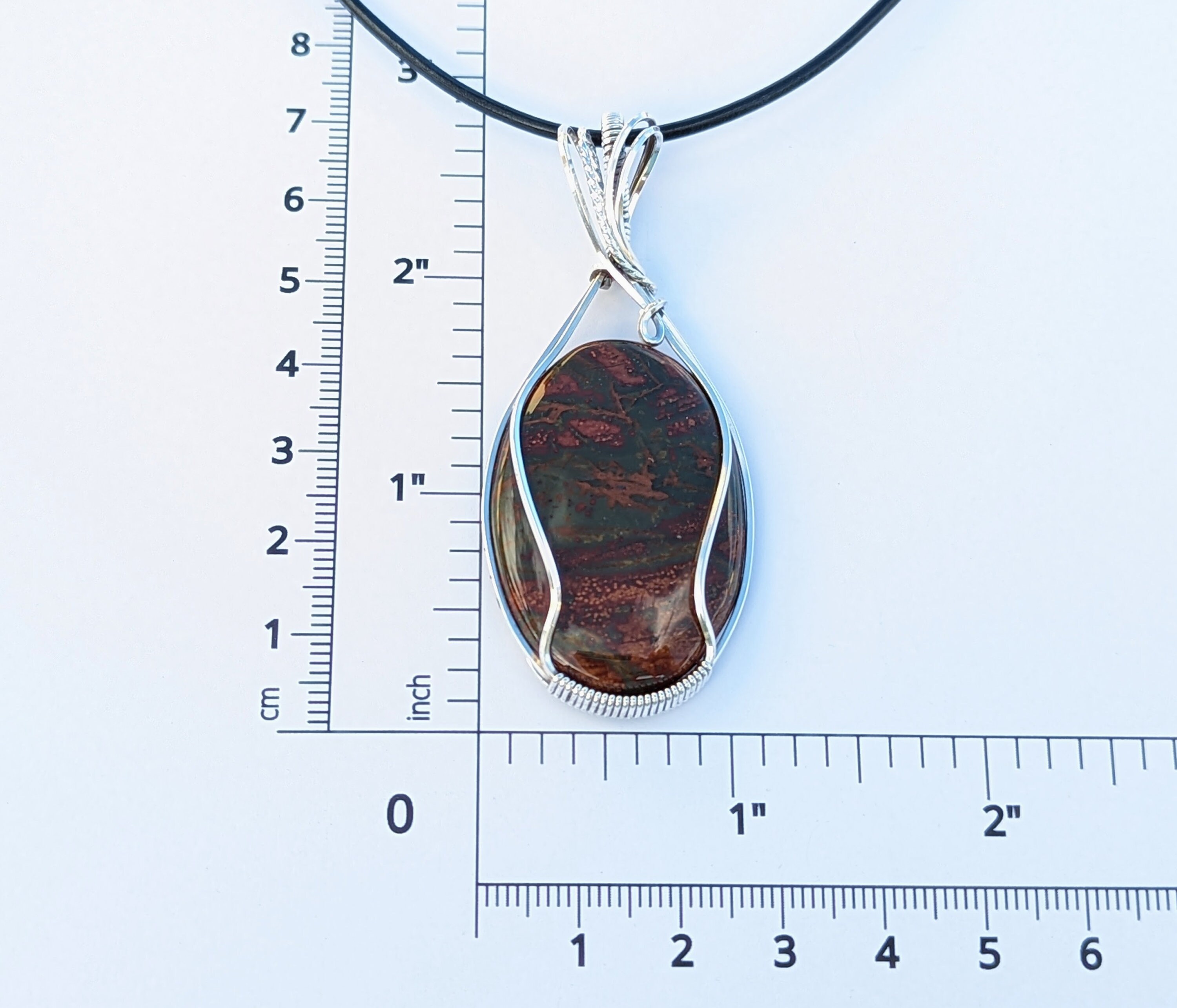 Silver Bloodstone Pendant; Aries Birthstone; Wire Wrapped; Unique; for ...