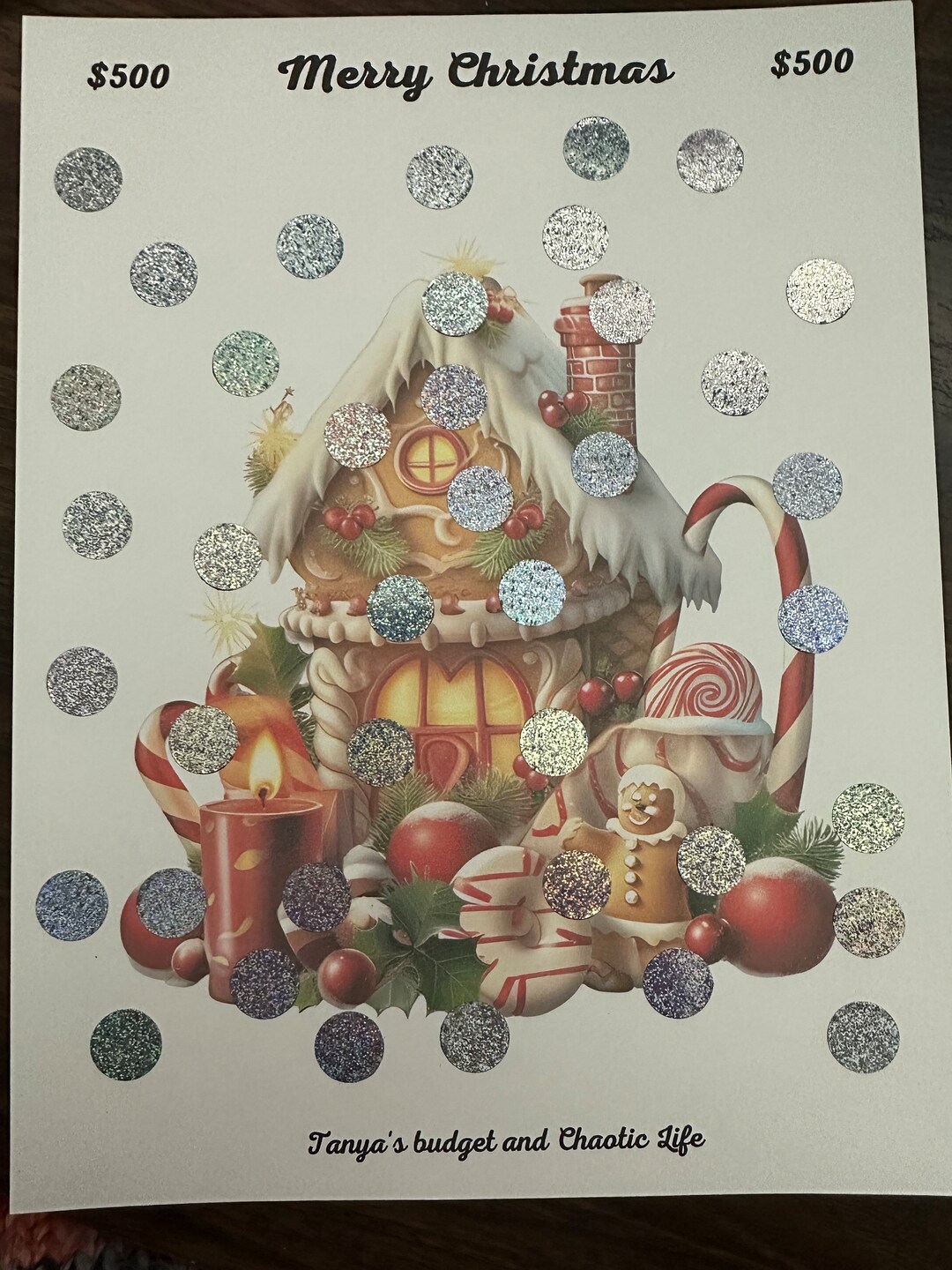 Cash Budgeting Scratch off Merry Christmas 1 Gingerbread House - Etsy