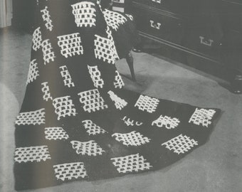 Vintage Crochet Checkered Afghan Pattern - Etsy