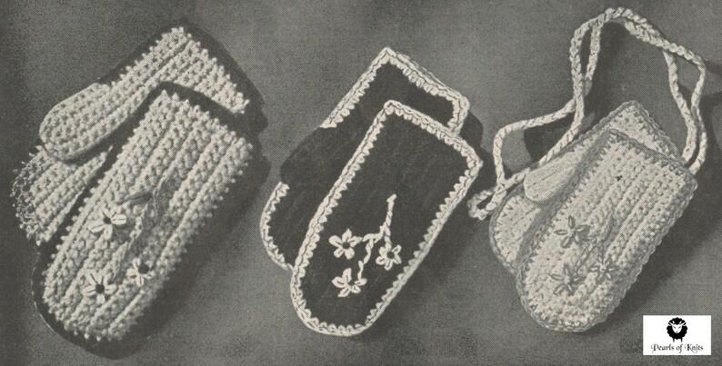 Three Little Sister Crochet Mittens - Baby Vintage Crochet Pattern From ...