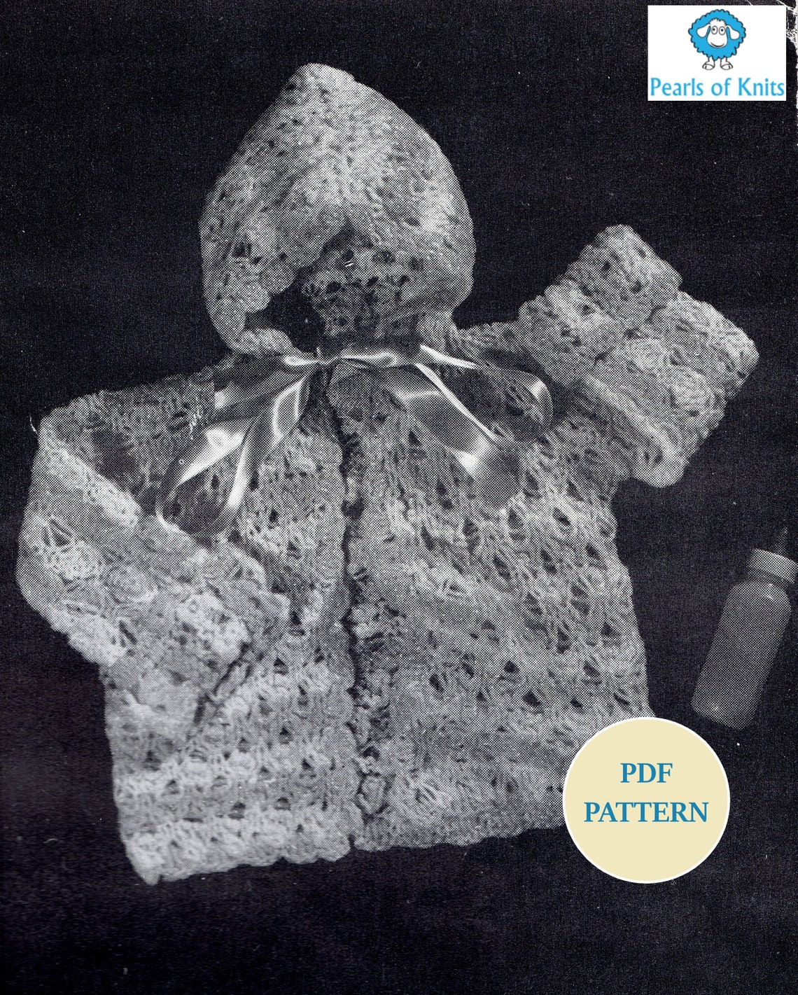 Hooded Baby Cardigan Knitting Pattern Children Vintage | Etsy
