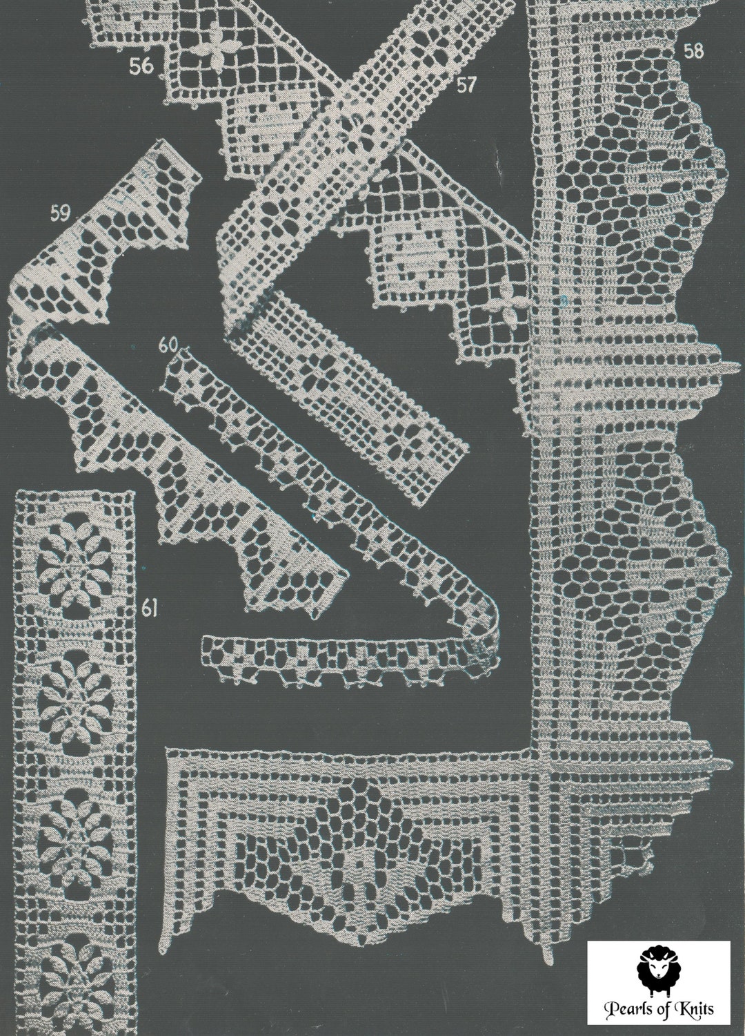 Crochet 6 Filet Edgings and Insertions With Variations - Vintage ...