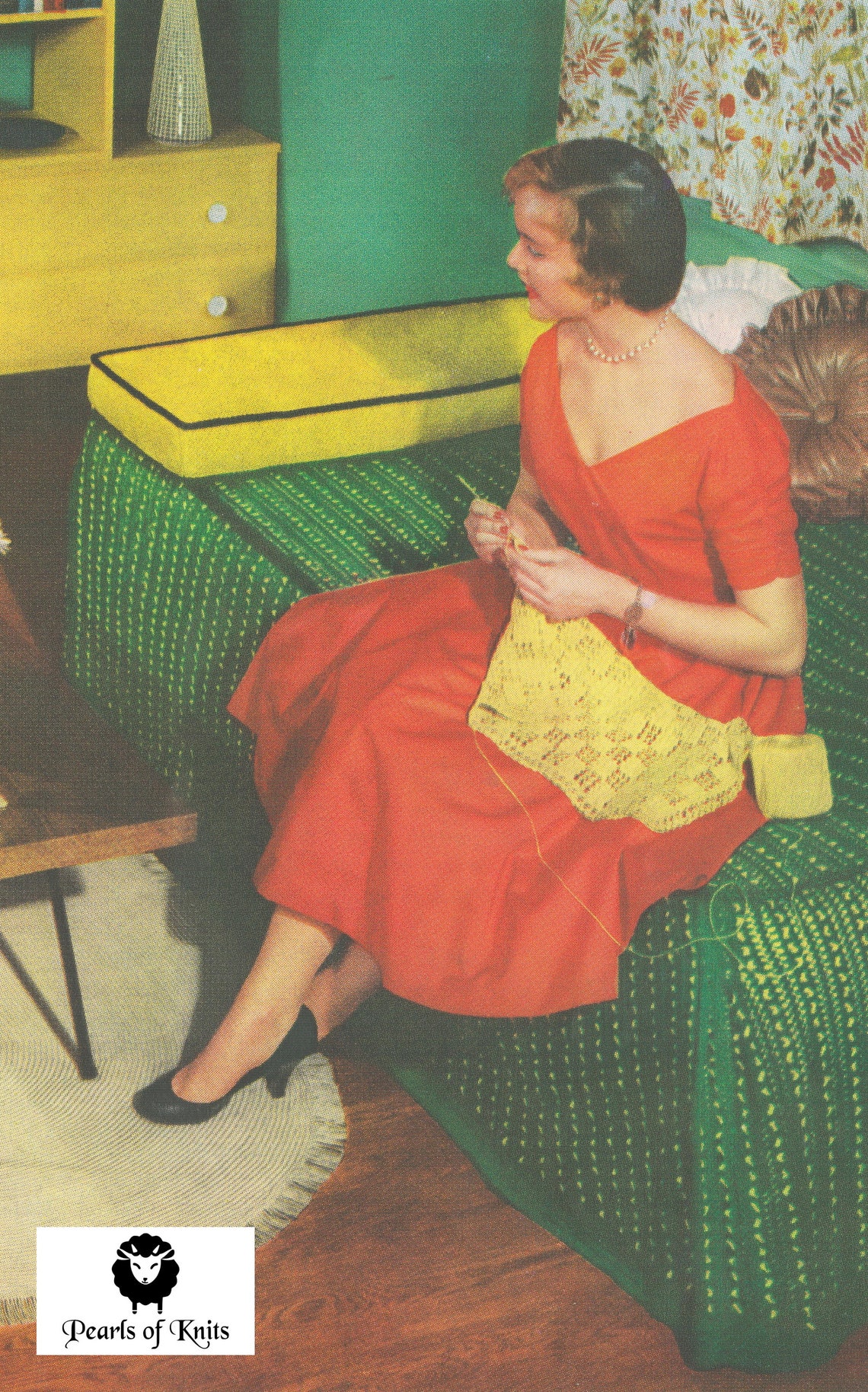 Crochet Studio Couch Cover - Vintage Crochet Pattern From the 1950s ...