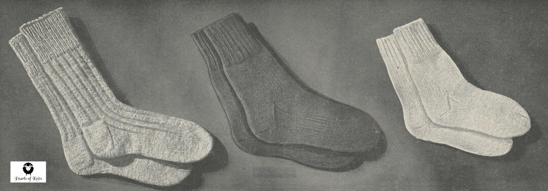 Knitted Sturdy Baby Socks and Knitted Mary Jane Socks Vintage Knitting ...