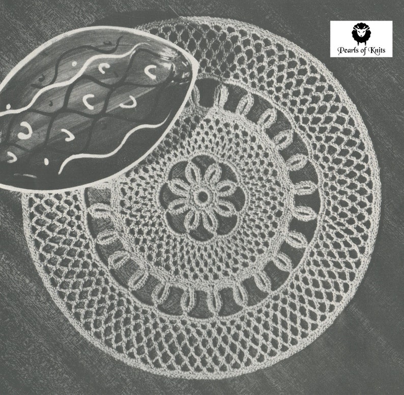Crochet Sparkling Jewel Doily - Vintage Crochet Pattern From the 1950s ...