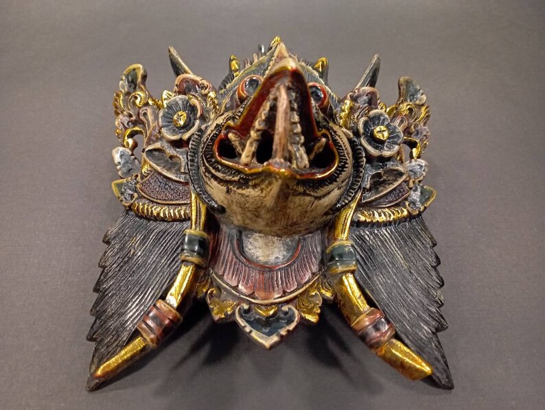 Garuda Wooden Mask Balinese Mask Wood Carving Wall Mask Decor Wood Bali ...