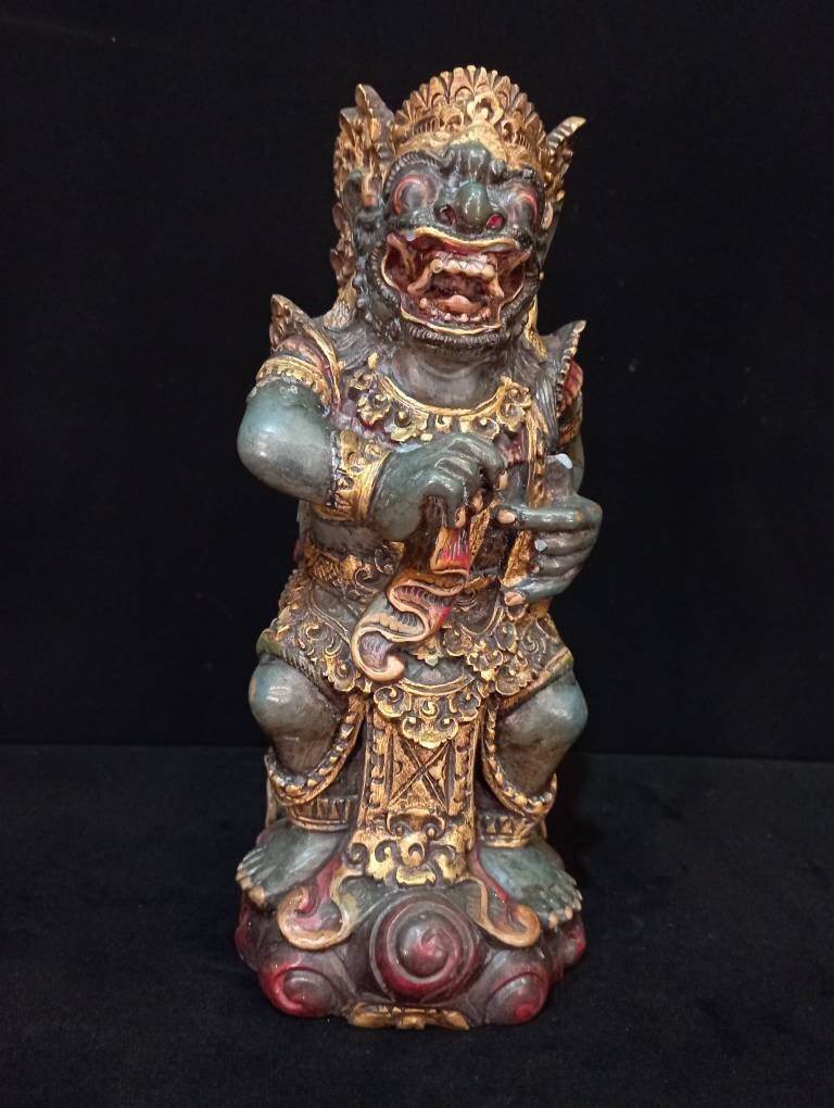 Rakshasa Wooden Sculpture Balinese Giant Wood Statue Hand Carving Art ...