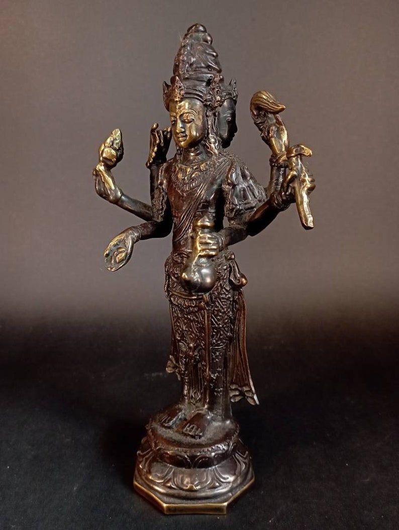Bronze Trimurthy Six Arms, Hindu God, Brahma Vishnu Shiva Home Decor - Etsy